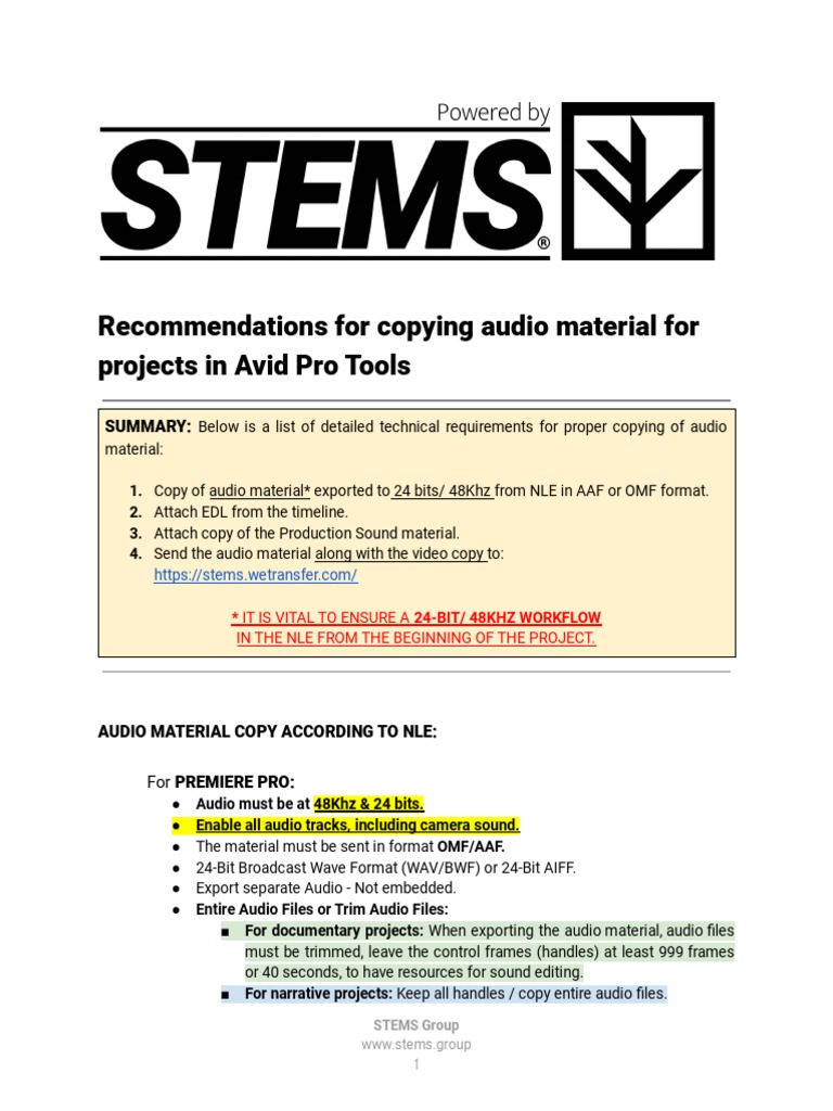 Audio Material - STEMS Group (2023) PDF | PDF | Multimedia | Digital Technology