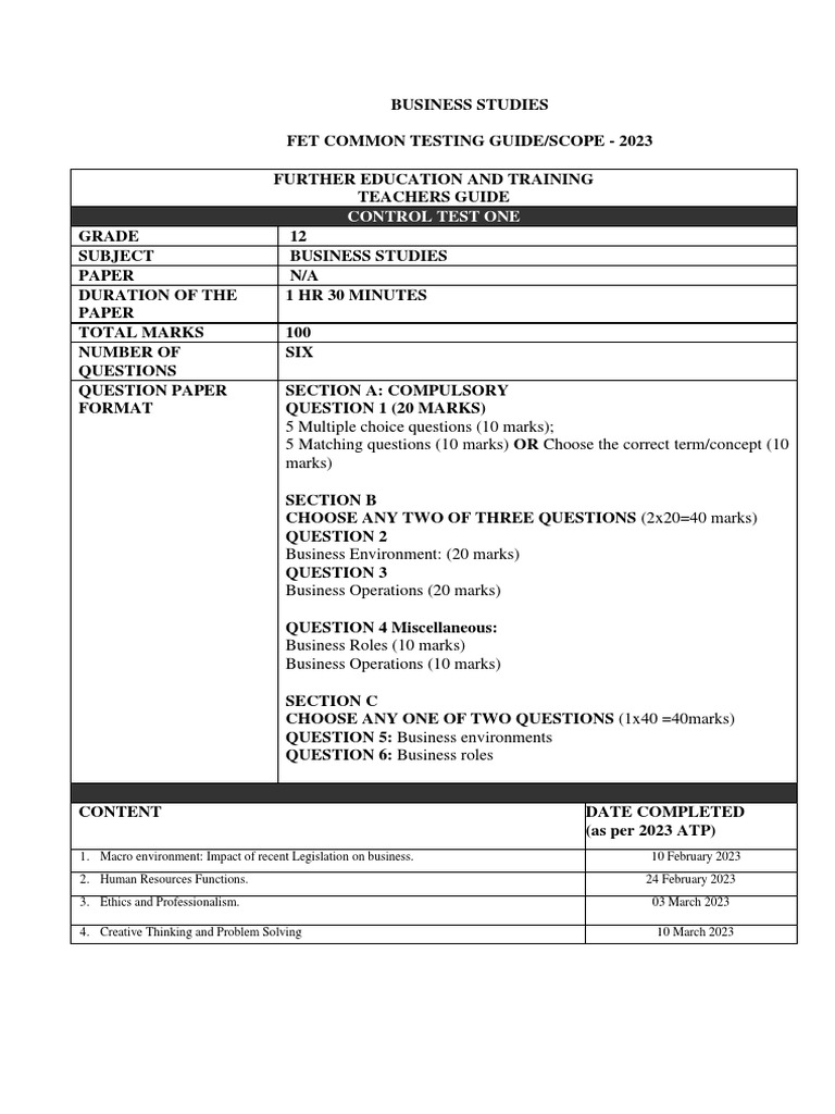 2023 BSTD Grade 12 Scope | PDF | Corporate Social Responsibility ...