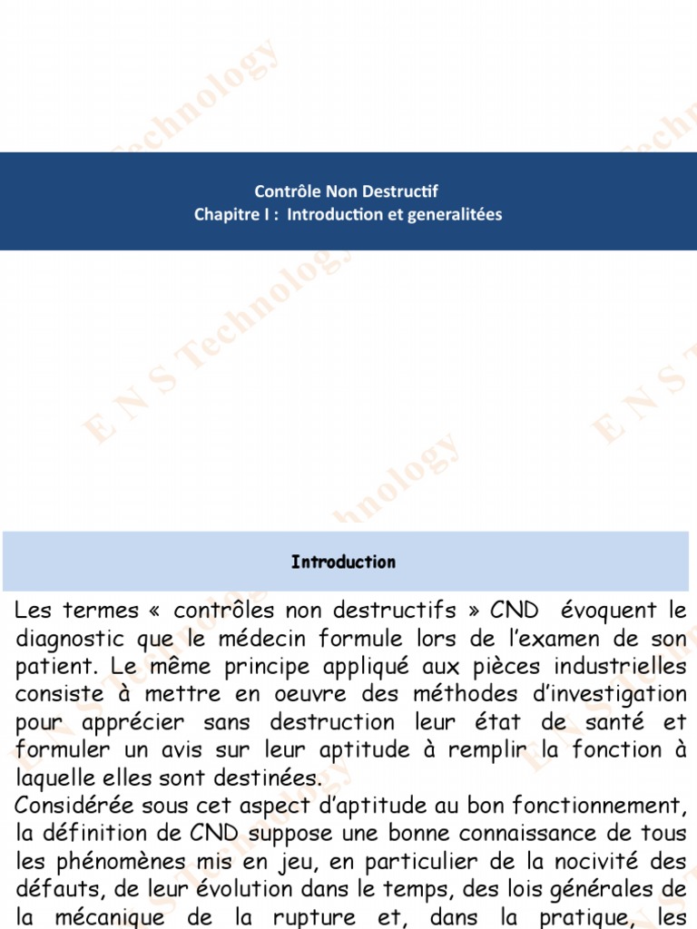01-CND - Introduction | PDF | Contrôle non destructif