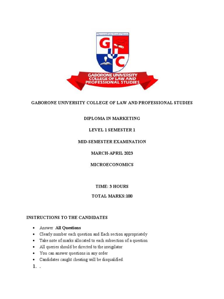 Mid-Semester Micro-Economics | PDF | Technology & Engineering