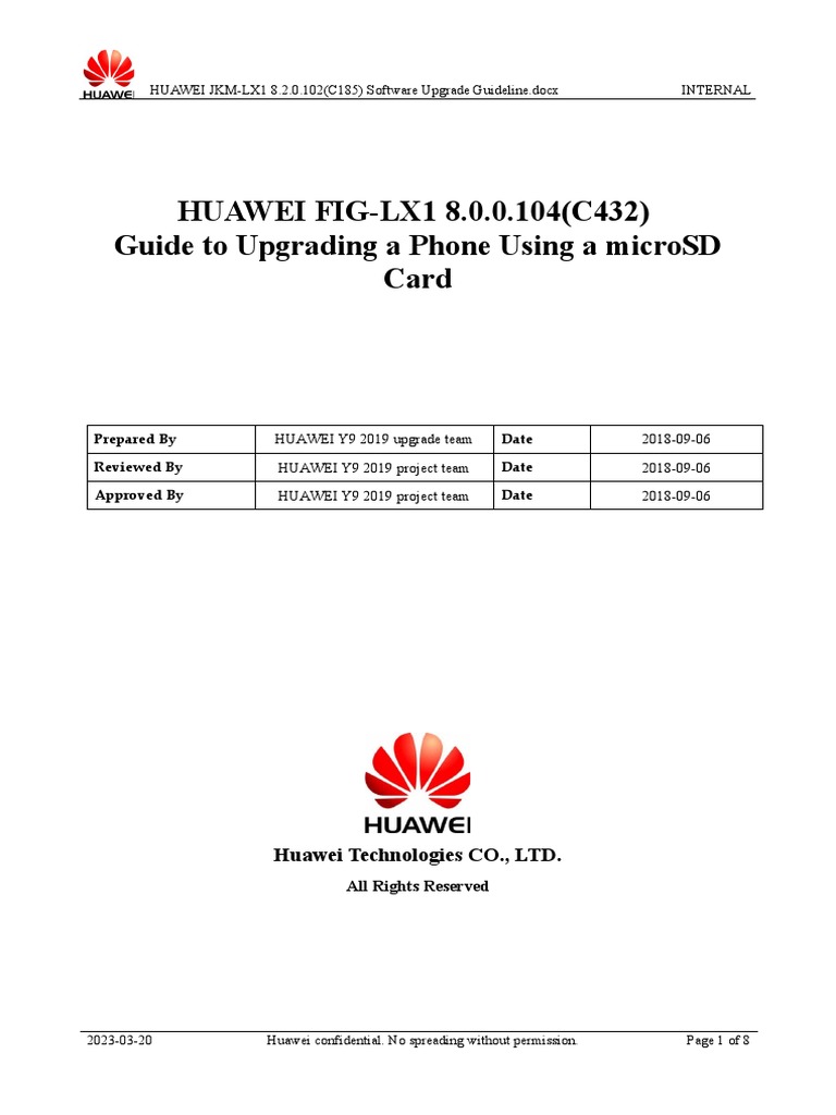 Huawei Jkm Lx1 8 2 0 102 C185 Software Upgrade Guideline Pdf