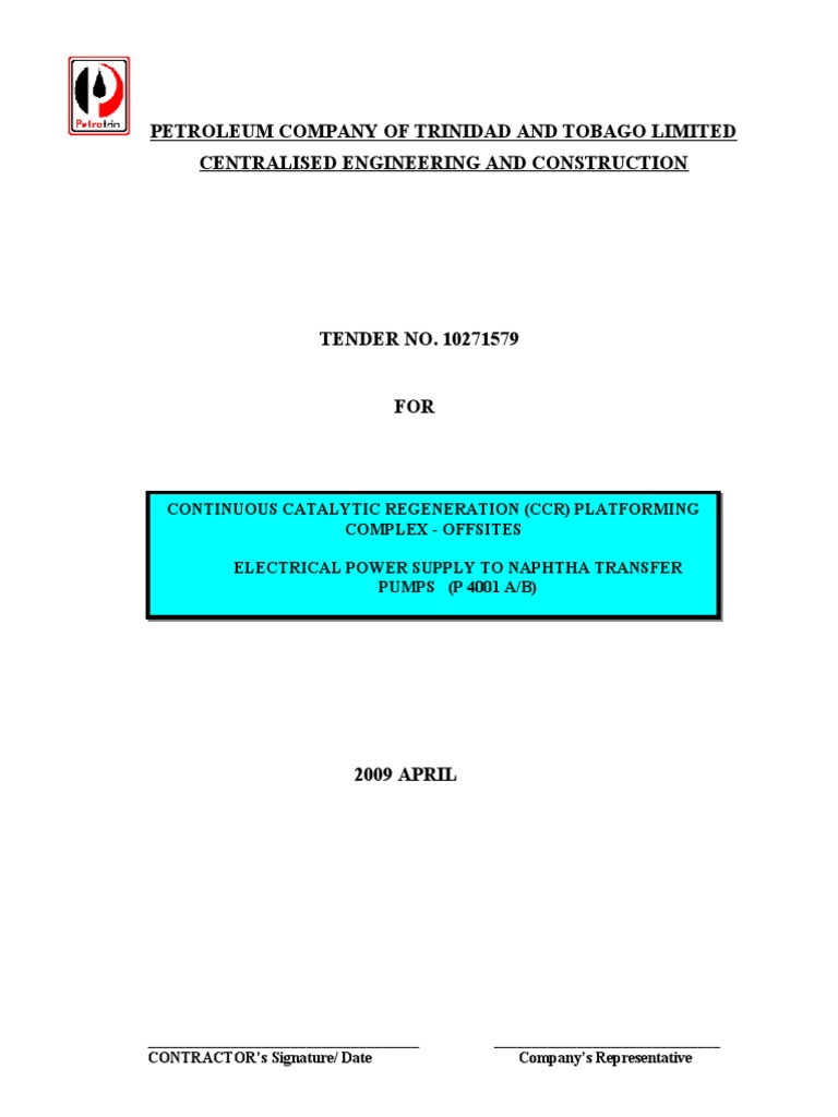 ITB - CCR Naptha Transfer Pumps | PDF | Specification (Technical ...