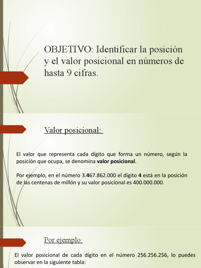 Ejemplos de Valor Posicional en Números | PDF