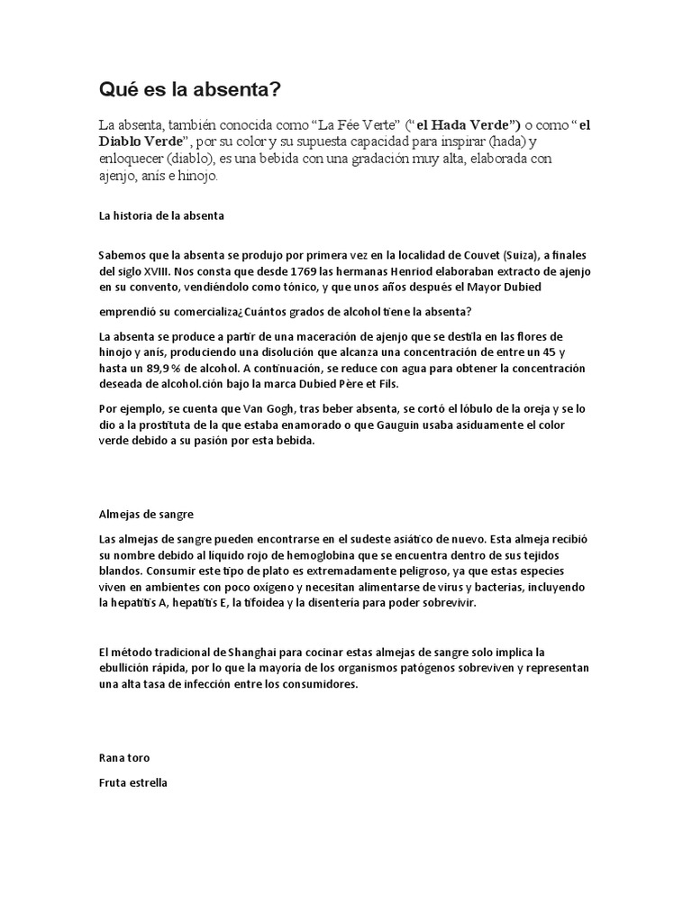 Qué Es La Absenta | PDF