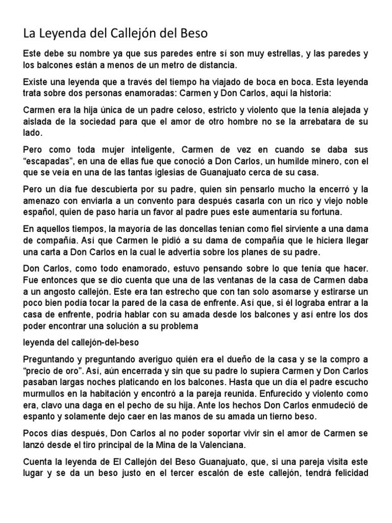 La Leyenda Del Callejón Del Beso | PDF