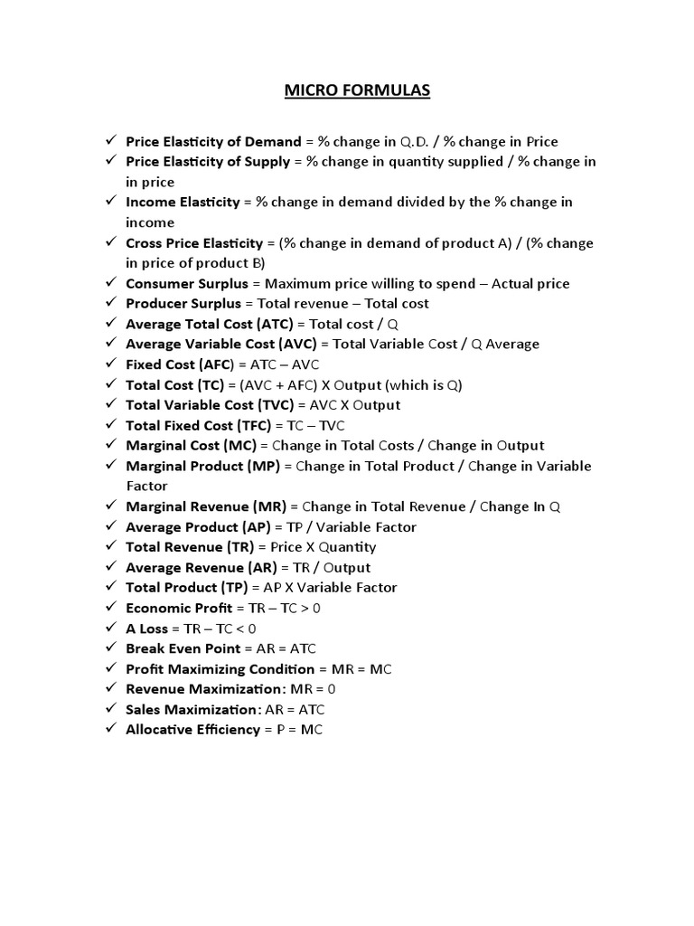 Micro Formulas | PDF | Technology & Engineering