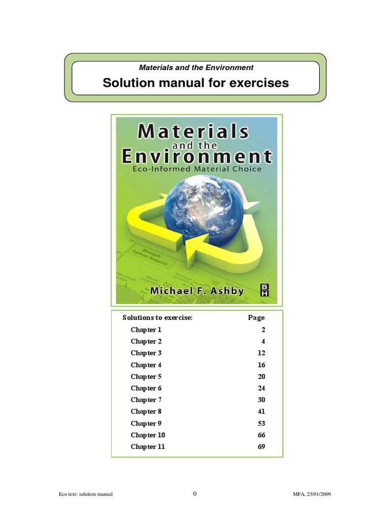 Materials & Environment Solutions Manual PDF | PDF | Life Cycle Assessment | Recycling