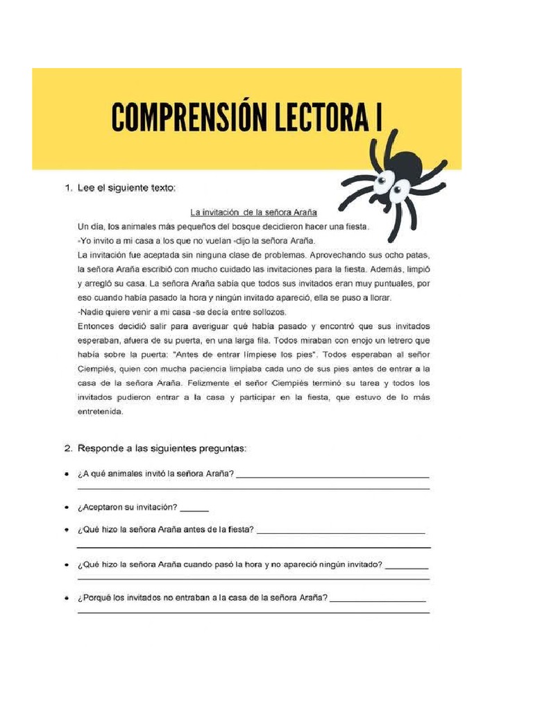 Lectura de La Araña 2021 | PDF | Cuentos
