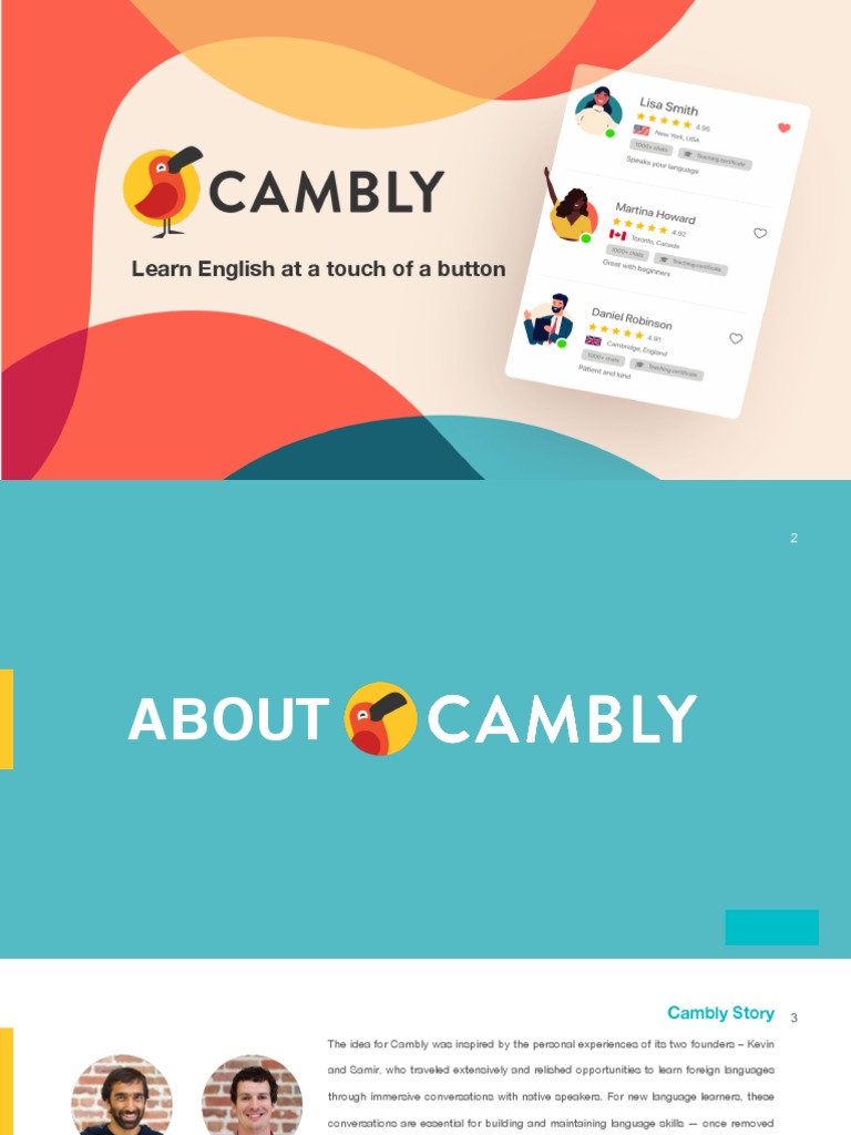 Cambly Brochure PDF | Download Free PDF | Online Chat | English Language