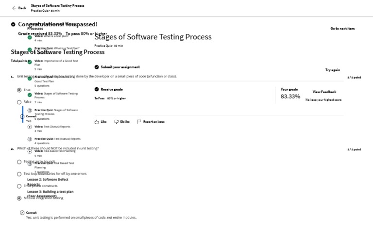 Stages of Software Testing Process | PDF | Software Testing | Unit Testing