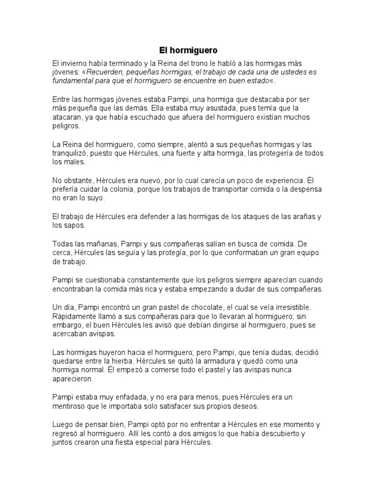Lecciones de Pampi y Hércules | PDF | Hormiga