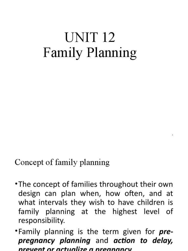 Unit 12 Family Planning | PDF | Combined Oral Contraceptive Pill ...