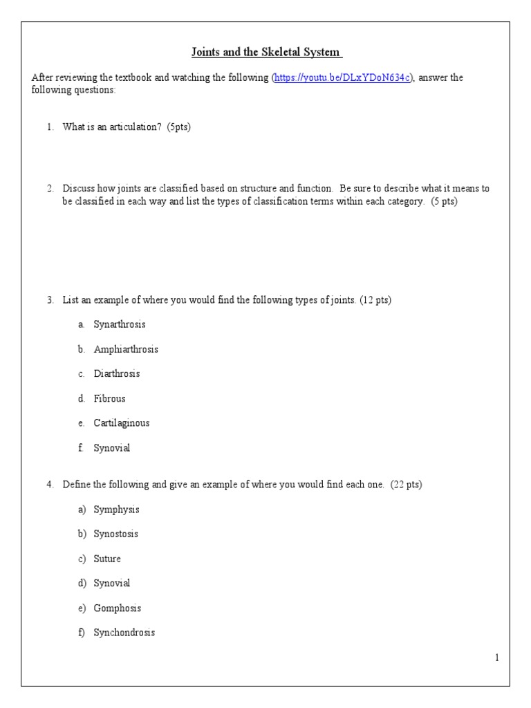 Lab Joints and The Skeletal System | PDF | Anatomical Terms Of Motion ...