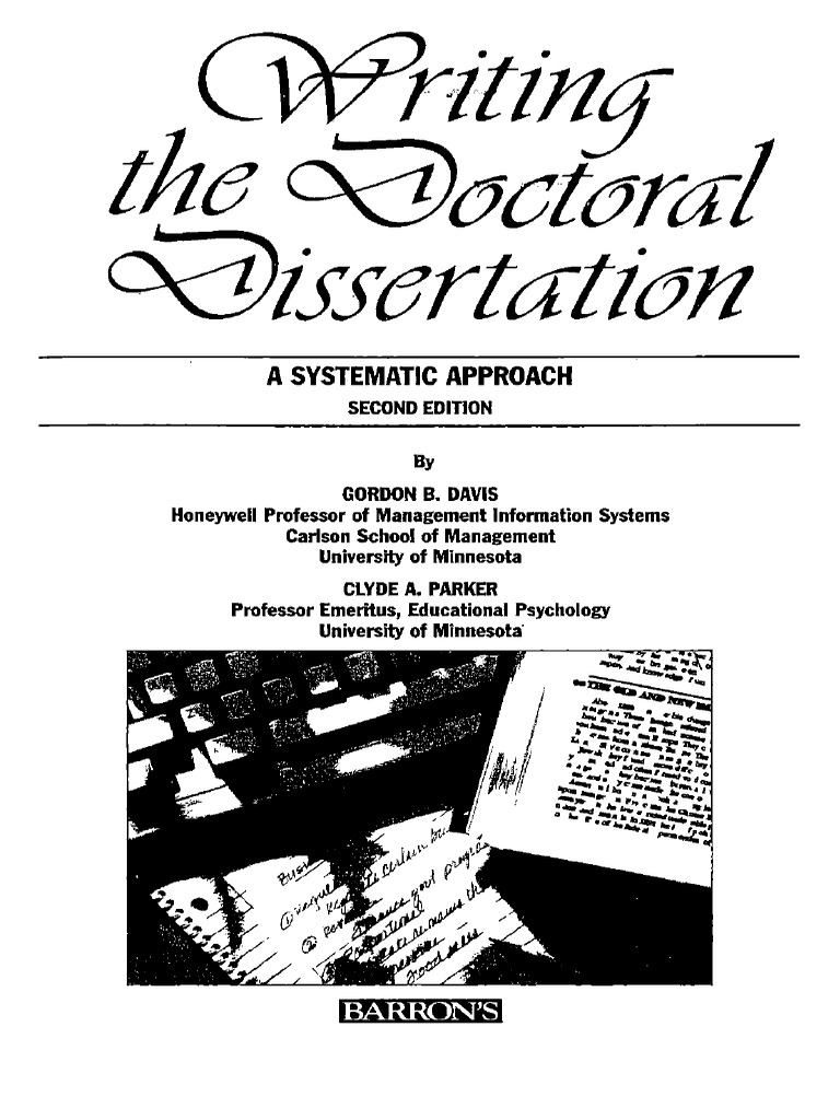 Gordon B. Davis, Clyde A. Parker, Writing The Doctoral Dissertation ...