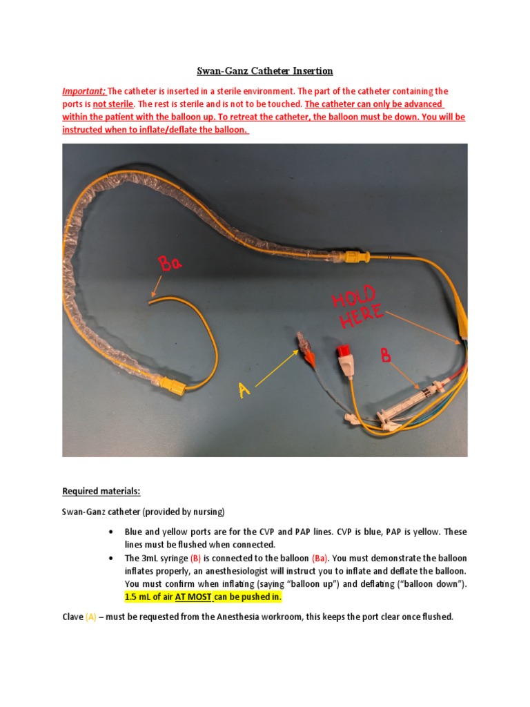 Swan Catheter | PDF | Balloon | Catheter