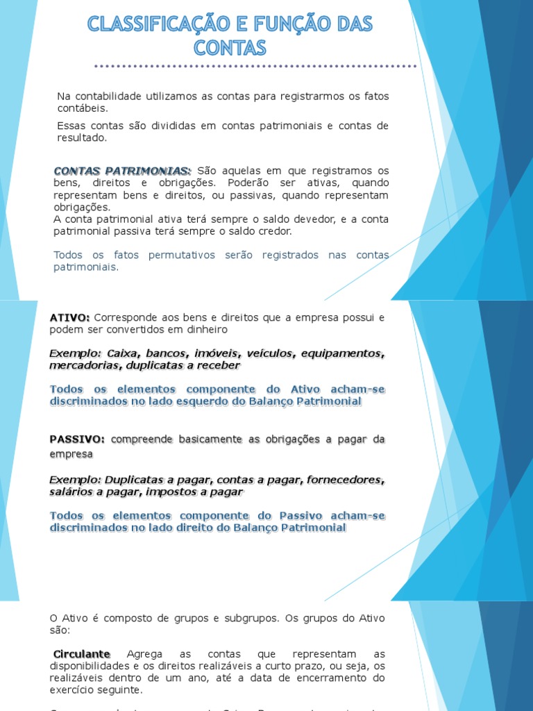 Classificação e Função Das Contas PDF | PDF | Contabilidade | Economia ...