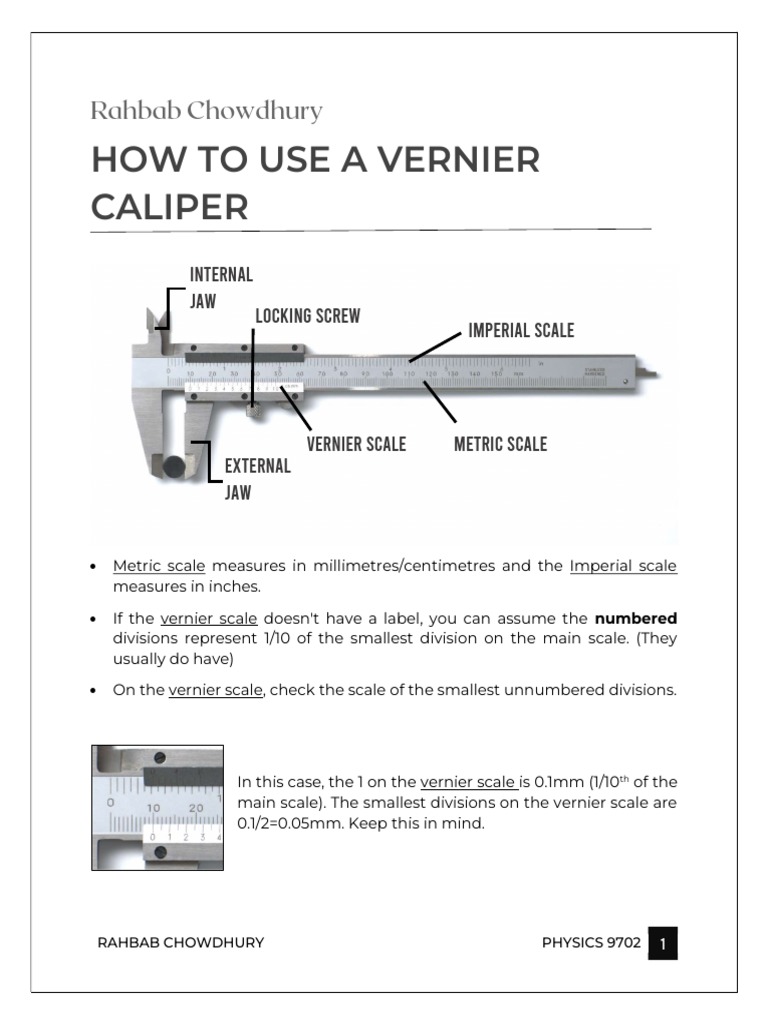 How To Use A Vernier Caliper PDF | PDF | Metrology