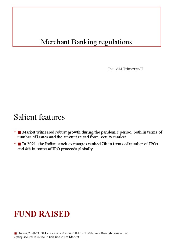 Indian Merchant Banking Regulations Overview | PDF | Investing | Stocks