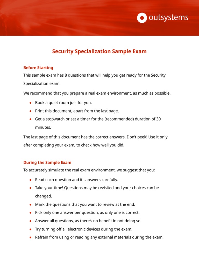 Security Specialization Sample Exam - EN | PDF | User (Computing) | Databases