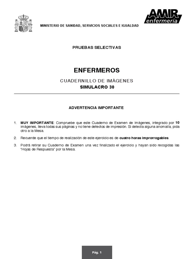 AMIR. Simulacro 30. Cuadernillo de Imágenes | PDF