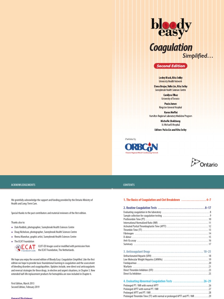 ORBCON-EN-BE Coagulation 02259 | PDF | Coagulation | Platelet