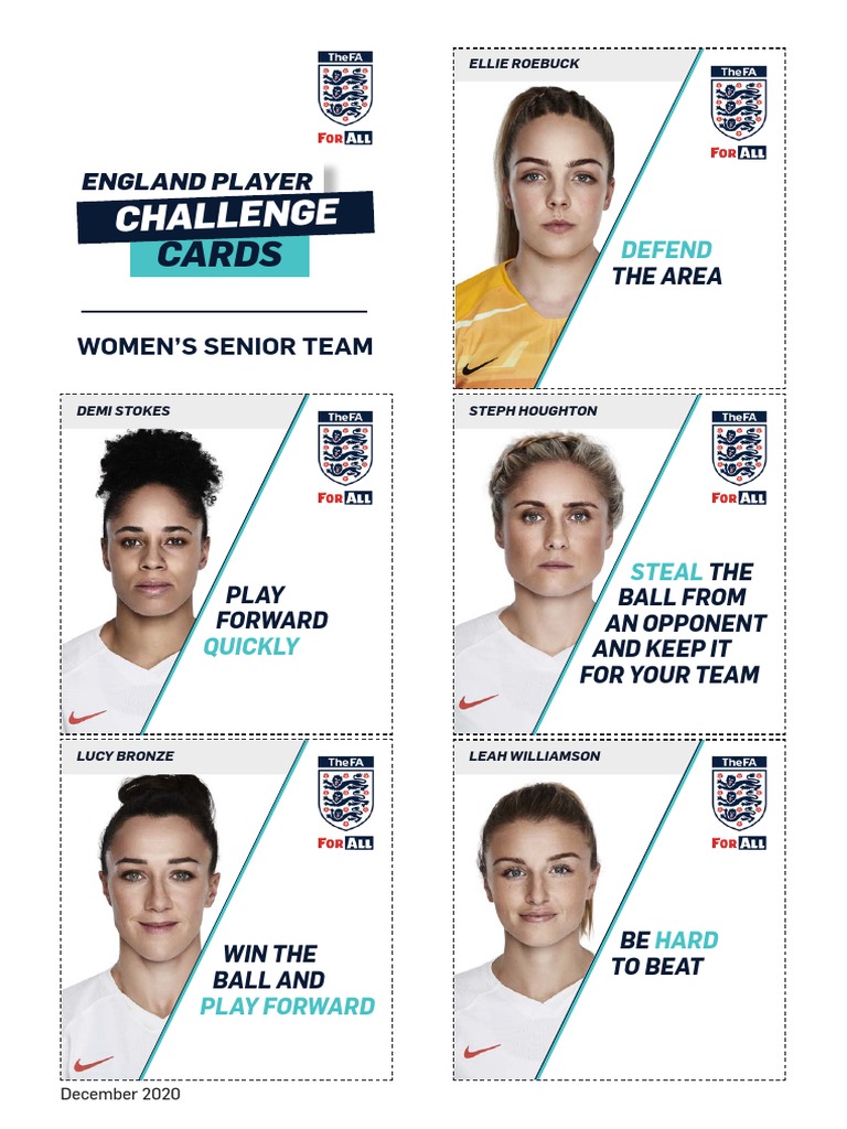 England Player Challenge Cards Women's Senior Team | PDF