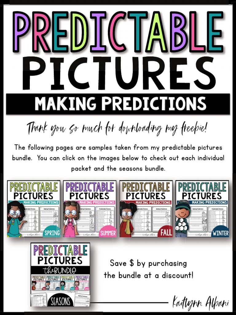 Thank You So Much For Downloading My Freebie!: Making Predictions | PDF