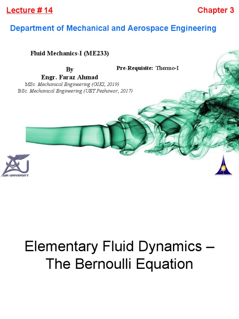 Chapter 3. Fluid Dynamics | PDF | Fluid Dynamics | Acceleration