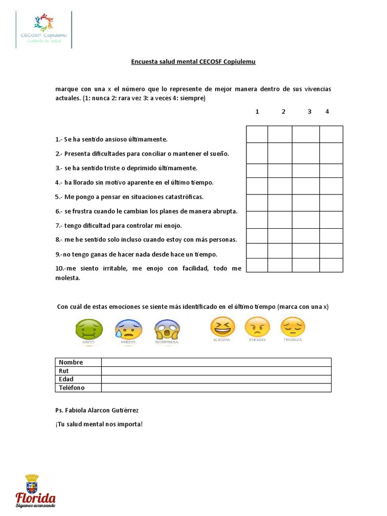 Encuesta Salud Mental | PDF