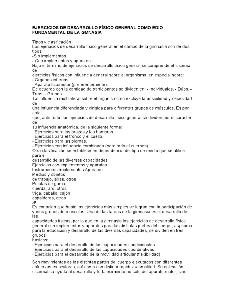 Ejercicios de Desarrollo Físico General | PDF | Sistema respiratorio