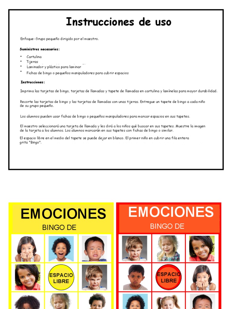 Bingo de Emociones | PDF