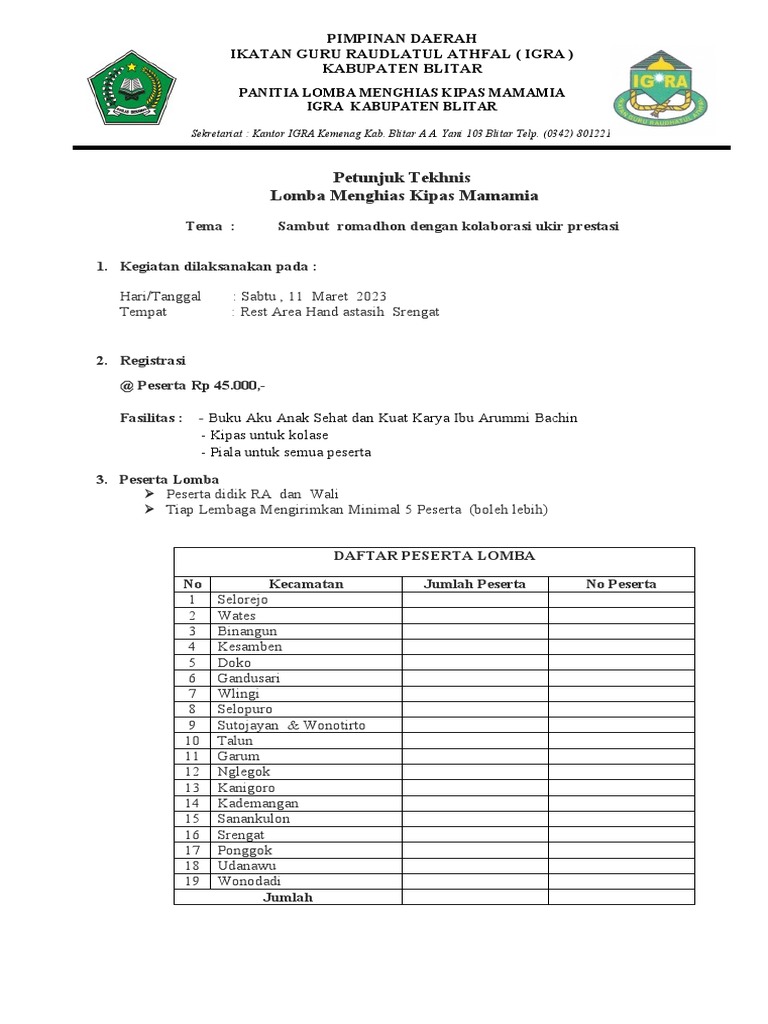 JUKNIS Lomba MENGHIAS KIPAS | PDF