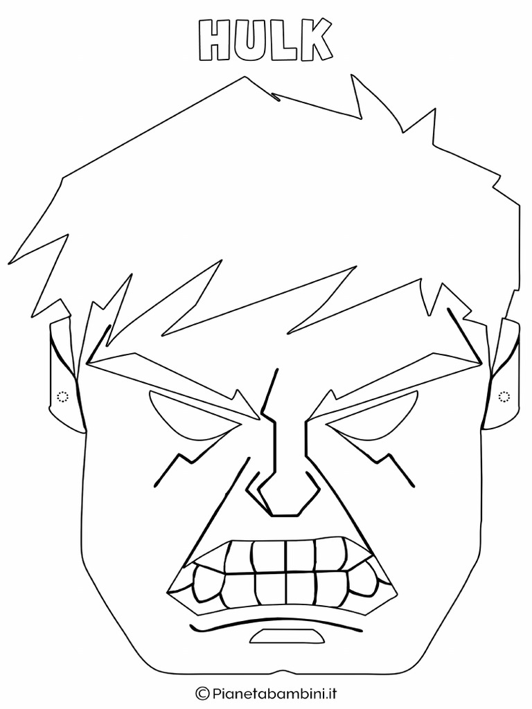Maschera Hulk Colorare PDF | PDF