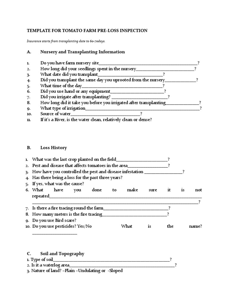 Template For Tomato Farm Pre | PDF | Agriculture And The Environment ...