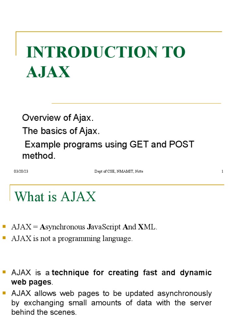 AJAX | PDF | Ajax (Programming) | World Wide Web AJAX | PDF | Ajax (Programming) | World Wide Web