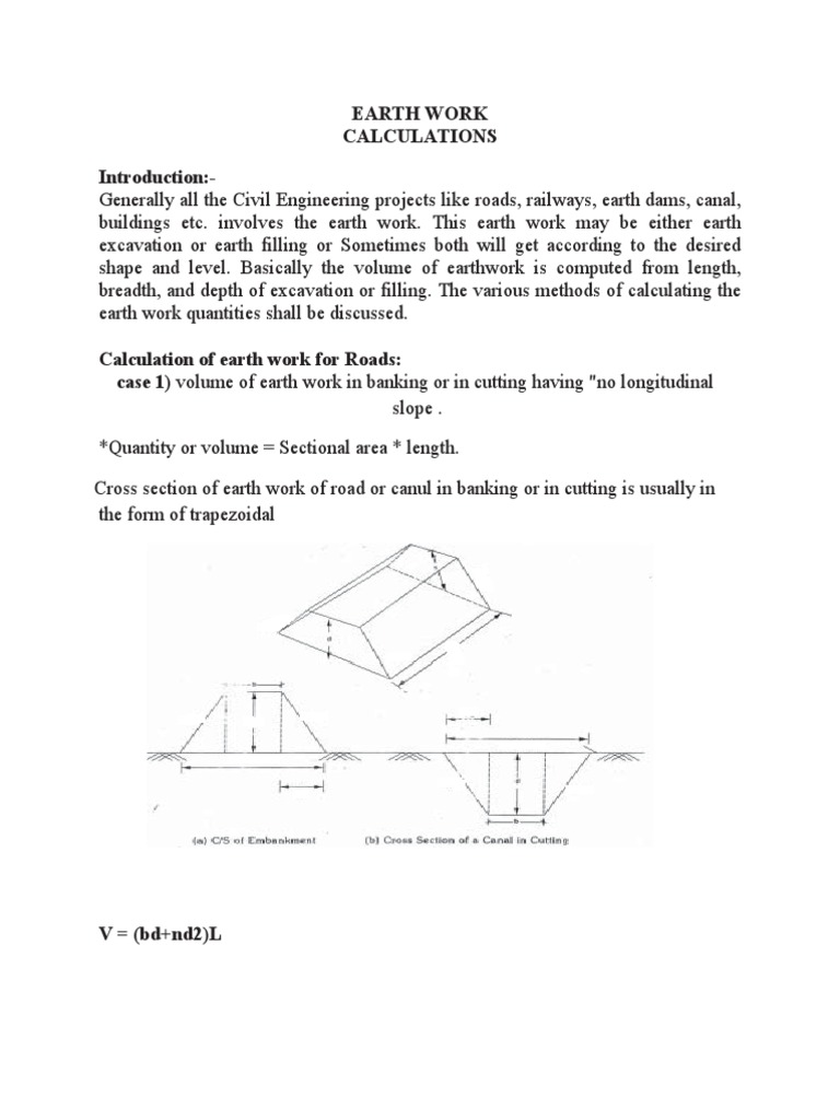 Earth Work Calculations Introduction | Download Free PDF | Slope | Area