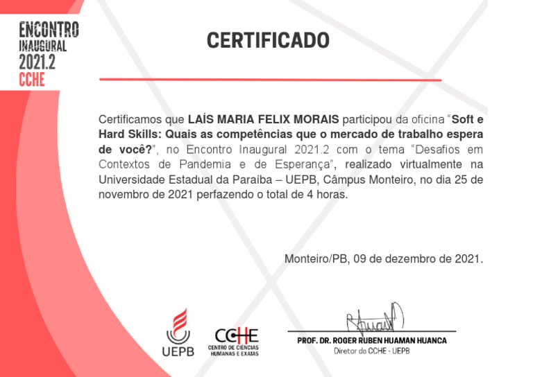 Certificado Da Oficina | PDF