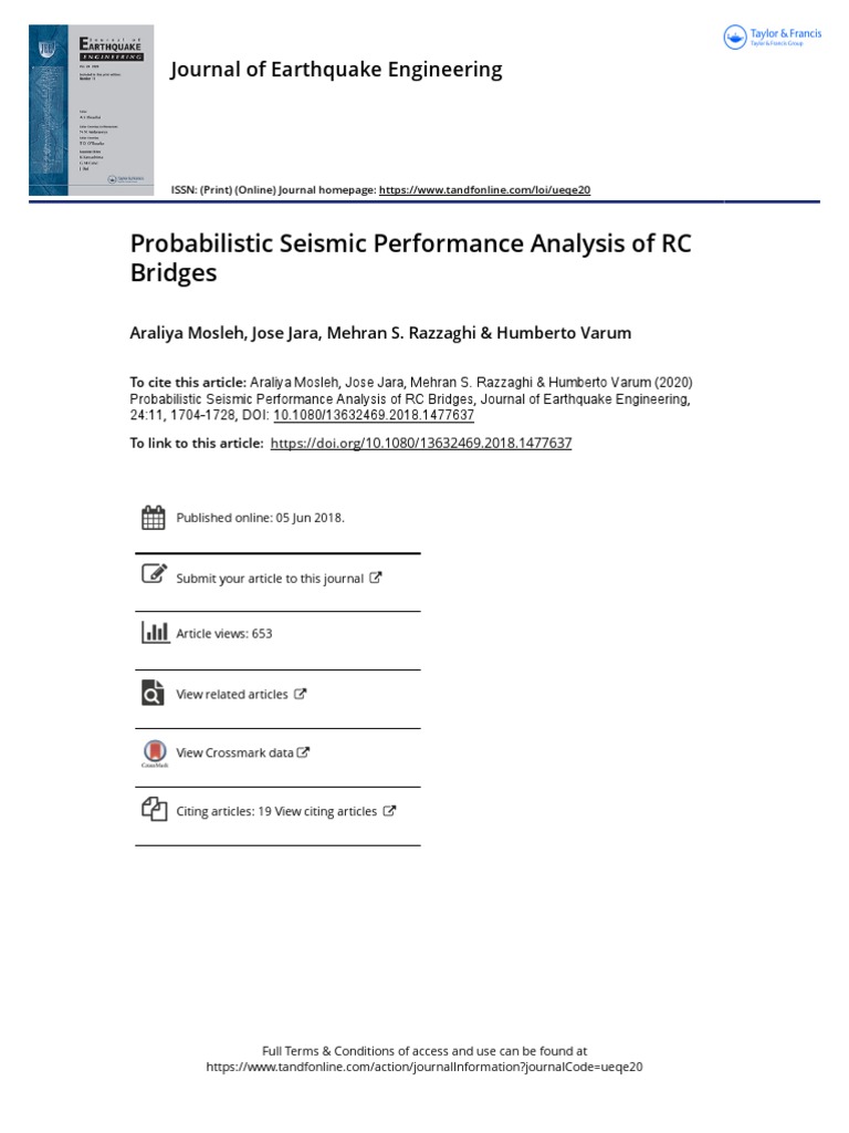 Probabilistic Seismic Performance Analysis of RC Bridges | Download ...
