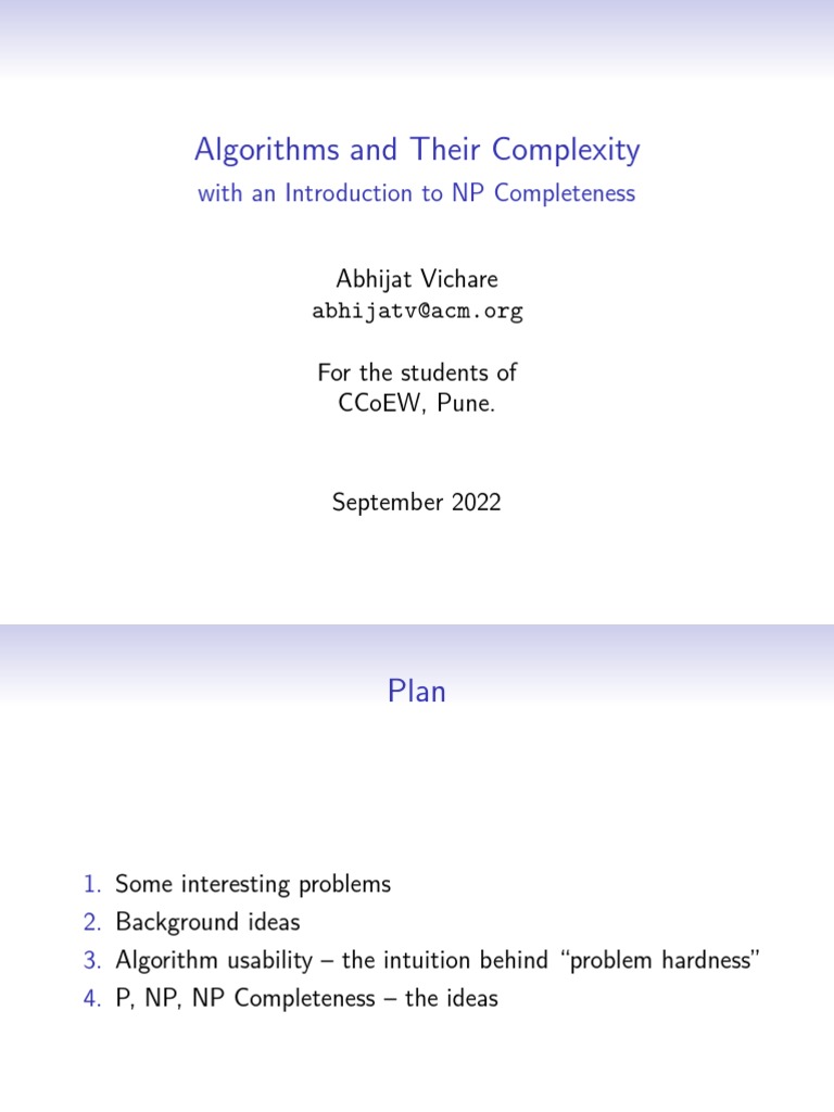 NP Completeness Ccoew 2022 PDF | PDF | Computational Complexity Theory | Time Complexity