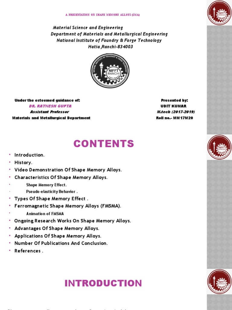 Shape Memory Alloys | PDF | Shape Memory Alloy | Materials