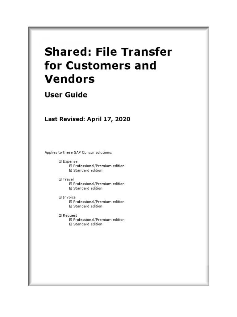 Concur File Transfer Guide.pdf | PDF | File Transfer Protocol | Secure Shell