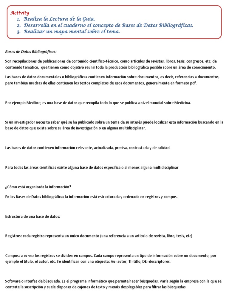 Guía de Bases de Datos Bibliográficas | PDF | Bases de datos | Acceso abierto