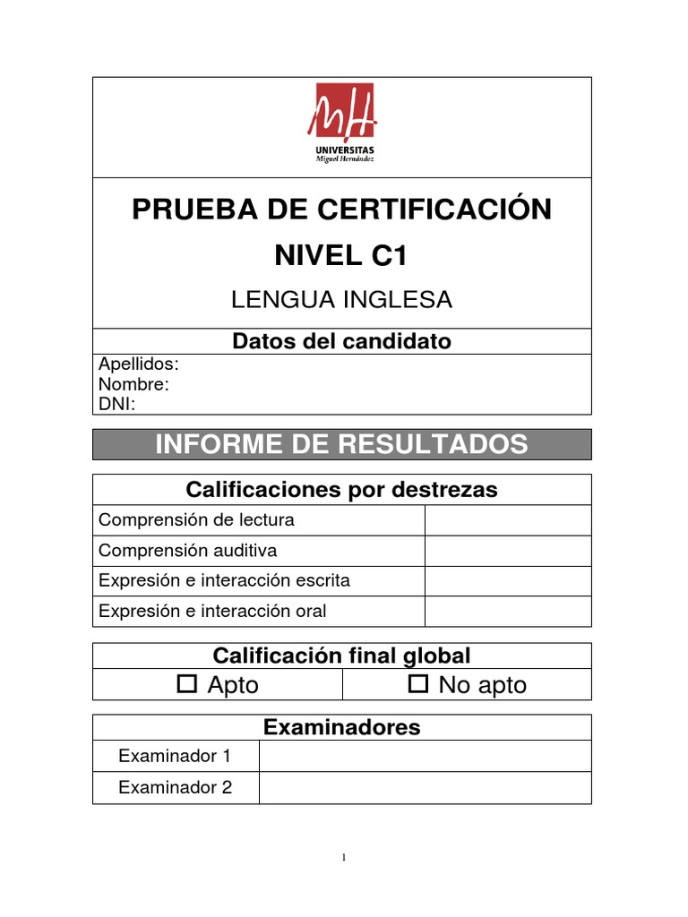 Modelo Examen C1 para Web | PDF | Supermarket