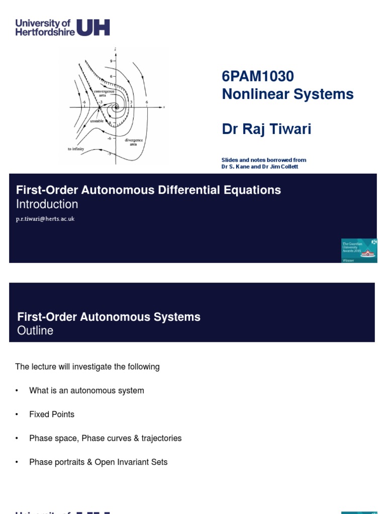 Lecture 1 - 1D Autonomous Differential Equations (WS) PDF | PDF ...