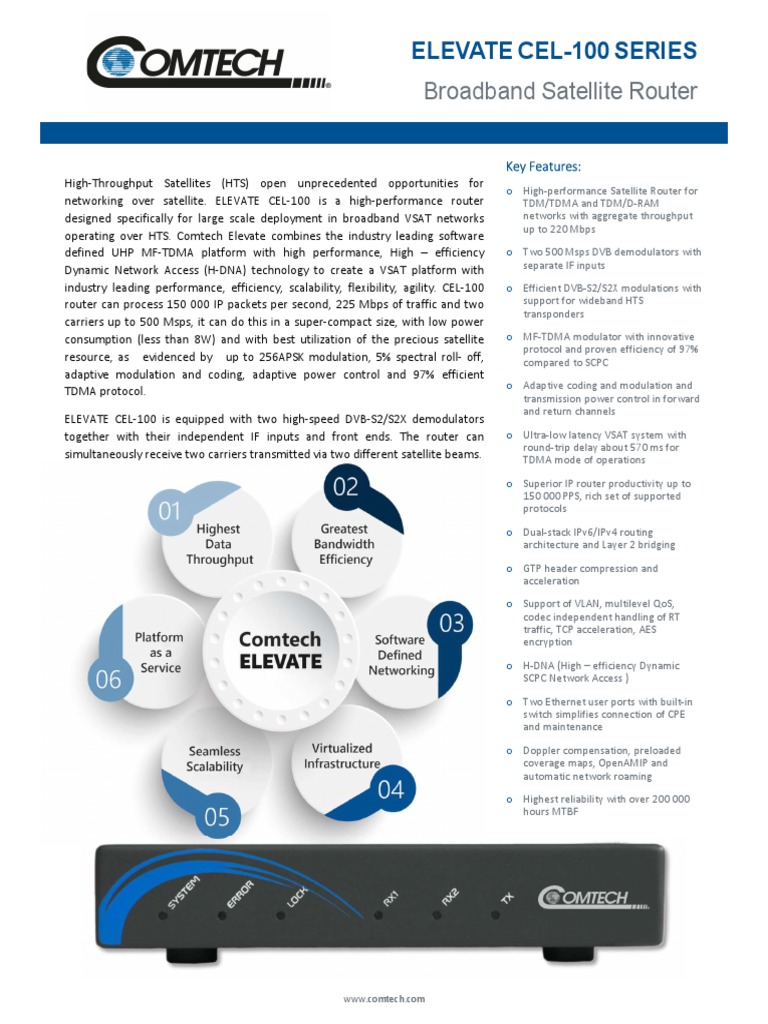 Comtech ELEVATE 100 REV1.6 10 26 2022 | PDF | Computer Network | I Pv6