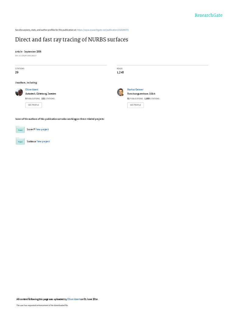 (Slow Prepocessing) Direct - and - Fast - Ray - Tracing - of - NURBS ...