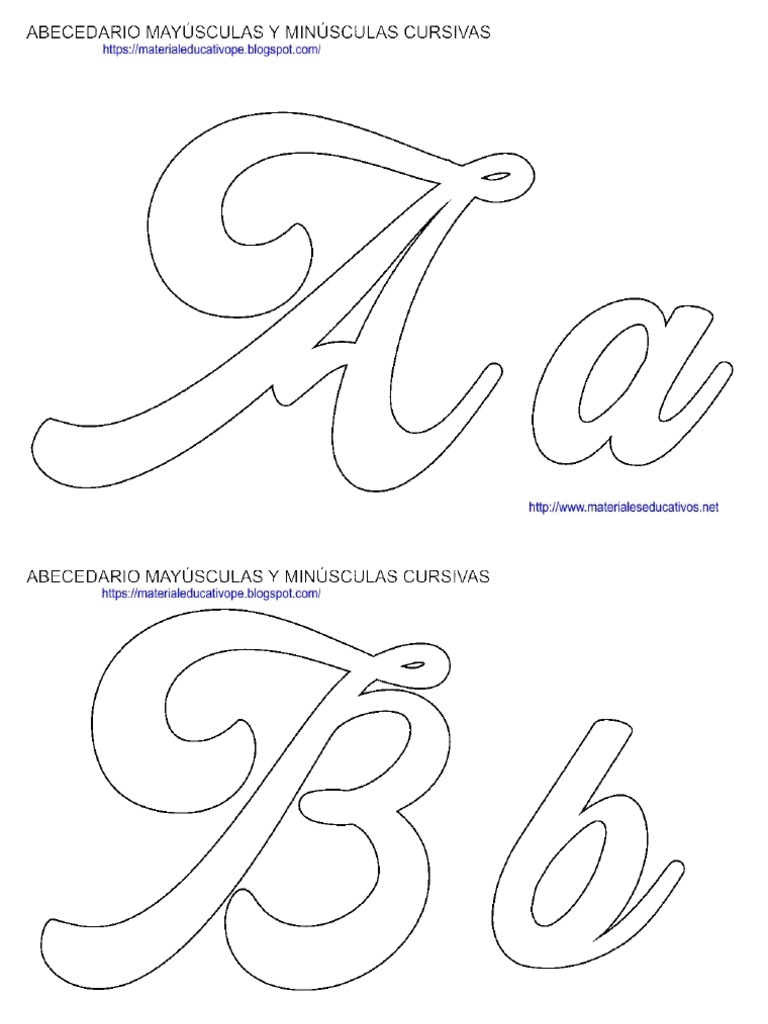 Moldes Plantullas Letras Cursivas Mayusculas y Minusculas 1 PDF | PDF