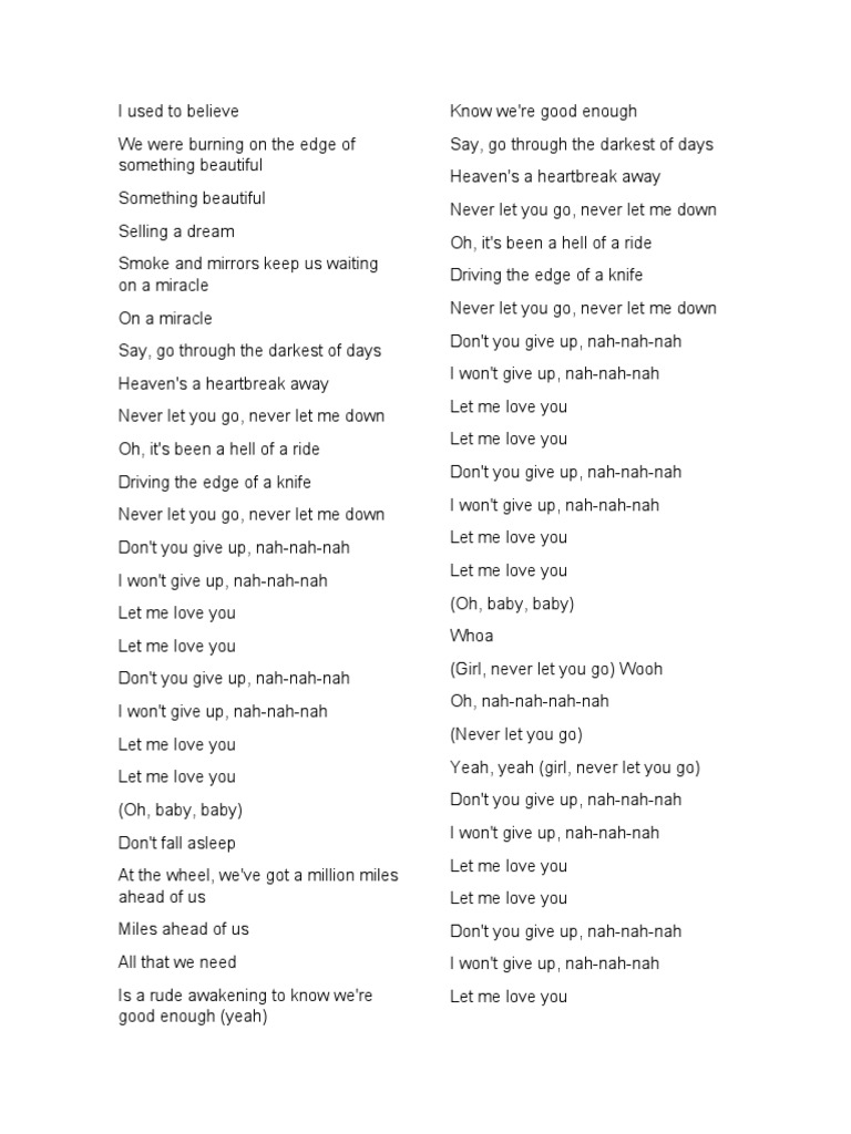 Let Me Love You | PDF