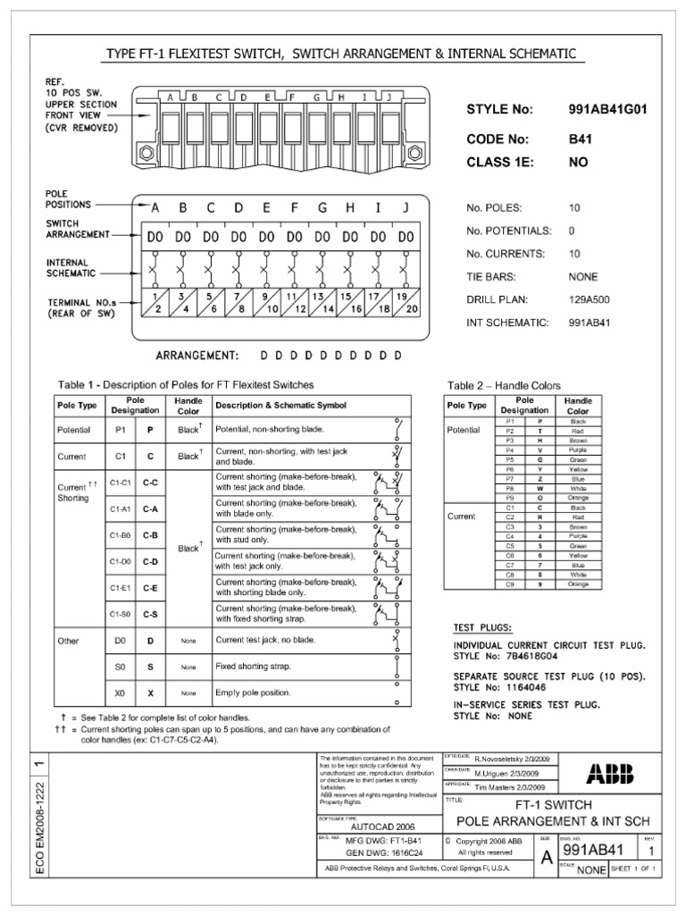 991ab41 - Test Switch - Abb | PDF