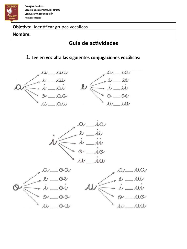 guia grupos vocalicos | PDF